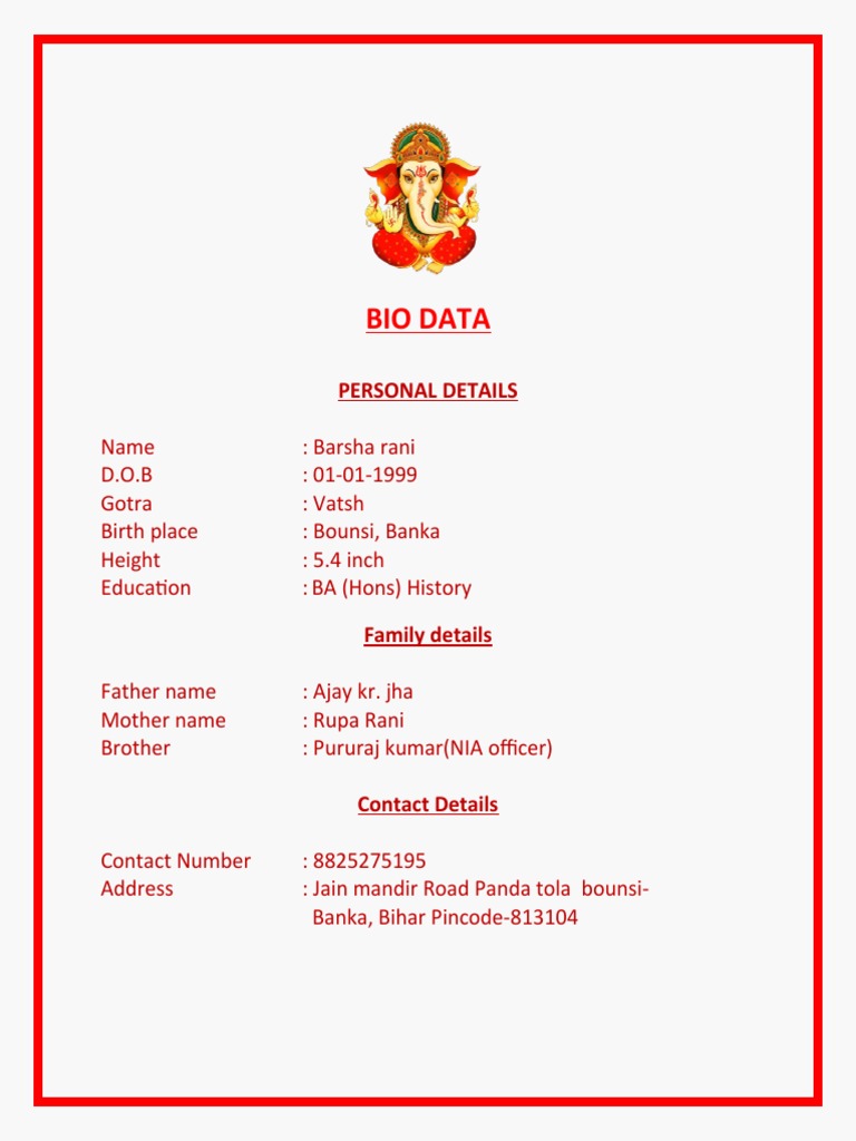 Bio Data 1 | PDF