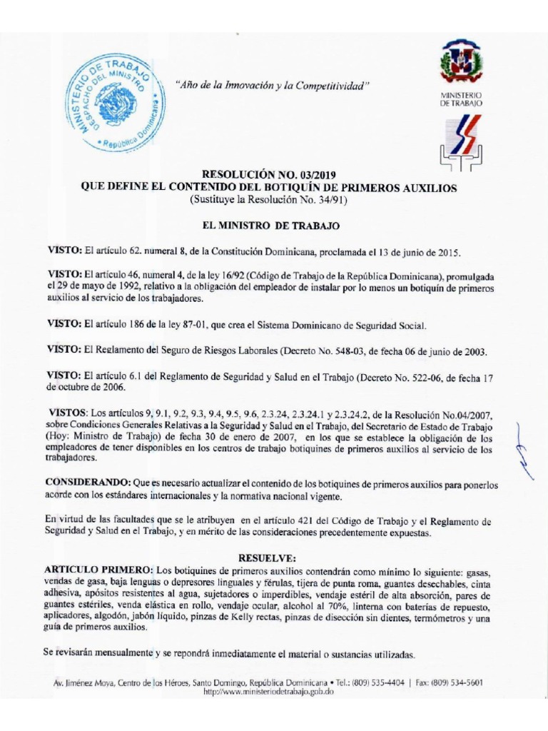 Botiquin Resol 03-2019 | PDF