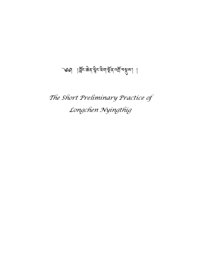 Longchen Nyingthig Practice Guide | PDF | Dzogchen | Nyingma