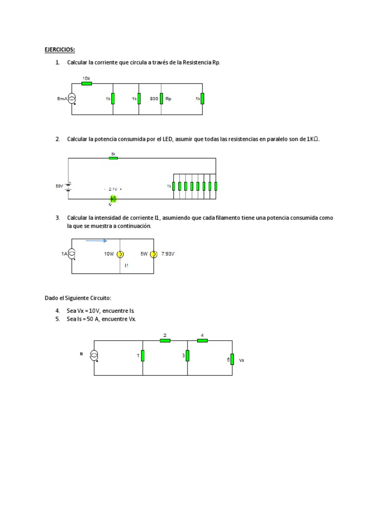 Ejerciciós Division de Tensión, Corriente, Etc | PDF