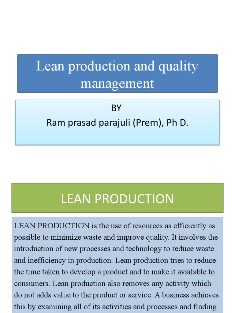 Lean Production | PDF