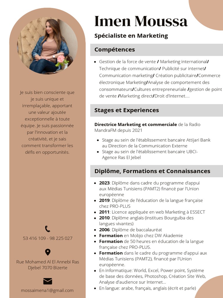 Brown Digital Marketing Resume | PDF