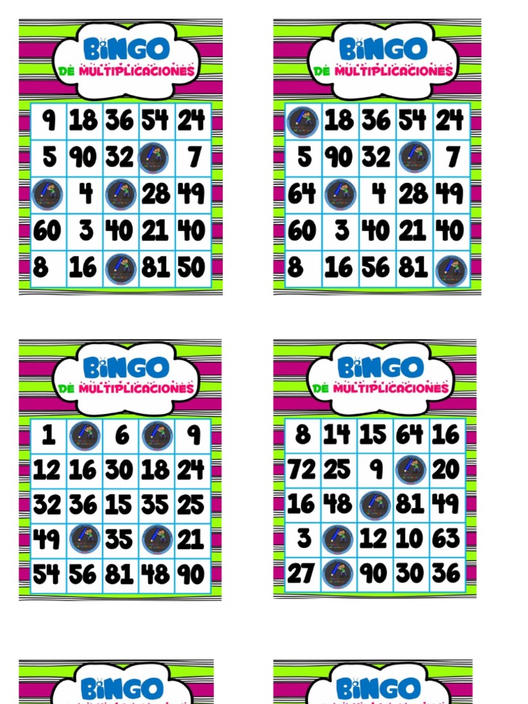 Bingo Tablas de Multiplicar | PDF