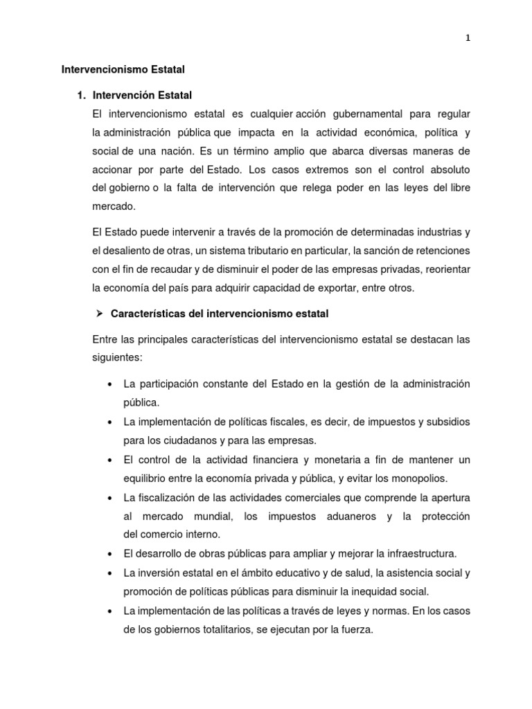 Intervencionismo Estatal | PDF