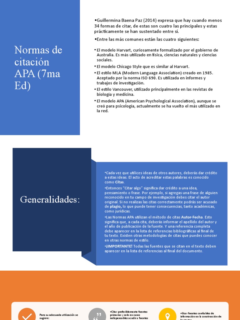 Presentación46 Normas APA 7ma Ed. | PDF | Estilo apa | Citación