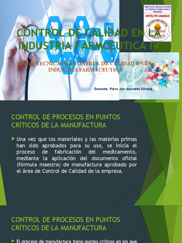6 Clase - Control de Calidad en La Industria Farmceutica | PDF