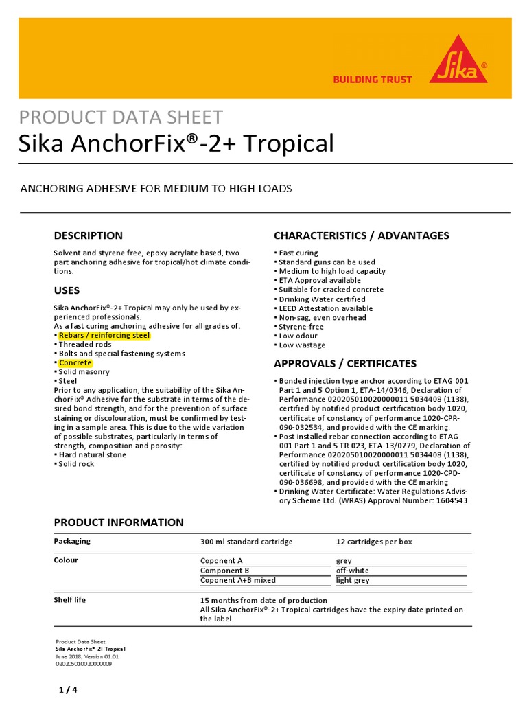 Sika Anchorfix - 2tropical | PDF