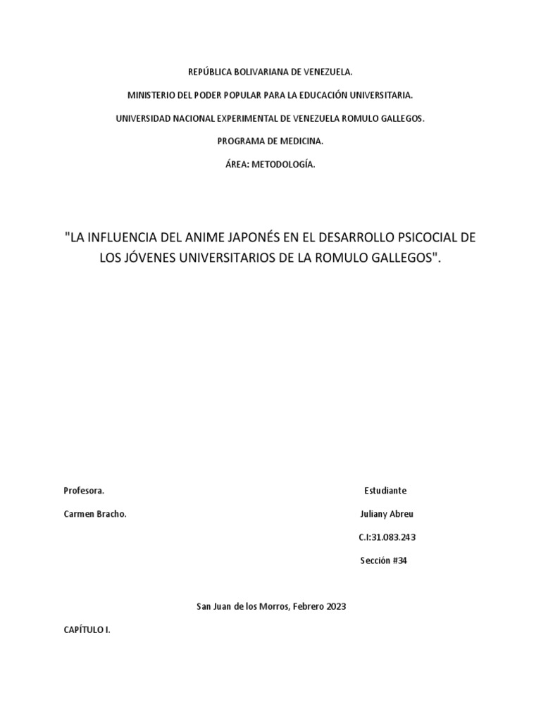 Planteamiento Del Problema Anime | PDF | Anime | Maestros