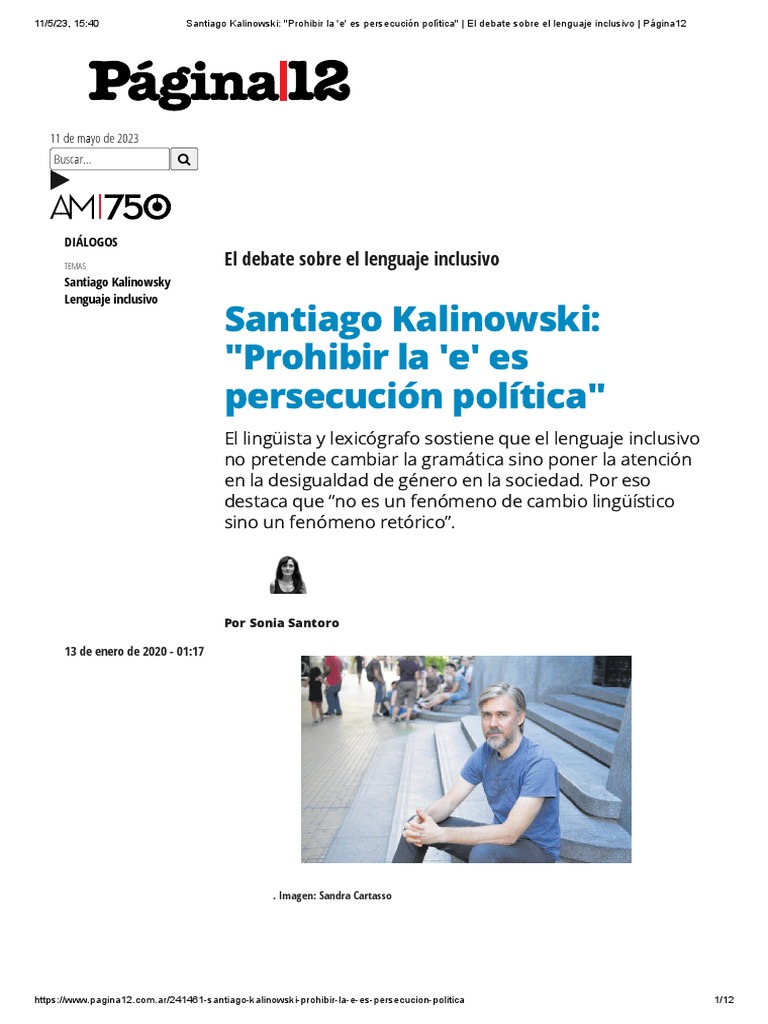 Kalinowski: Lenguaje inclusivo y política | PDF | Lingüística | Dialecto