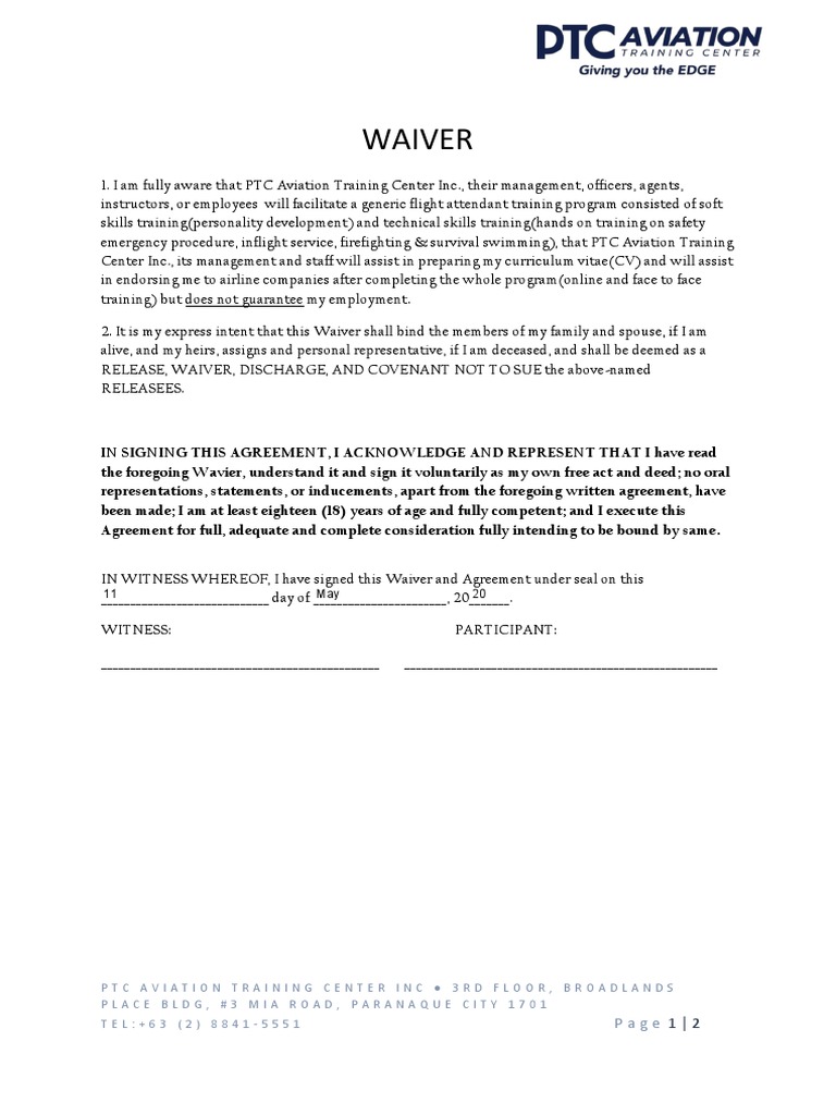 Phase 1 2020 PTC Waiver | PDF | Justice | Crime & Violence