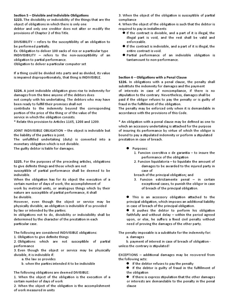 Section 4 - Joint and Solidary Obligations | PDF | Indemnity | Damages