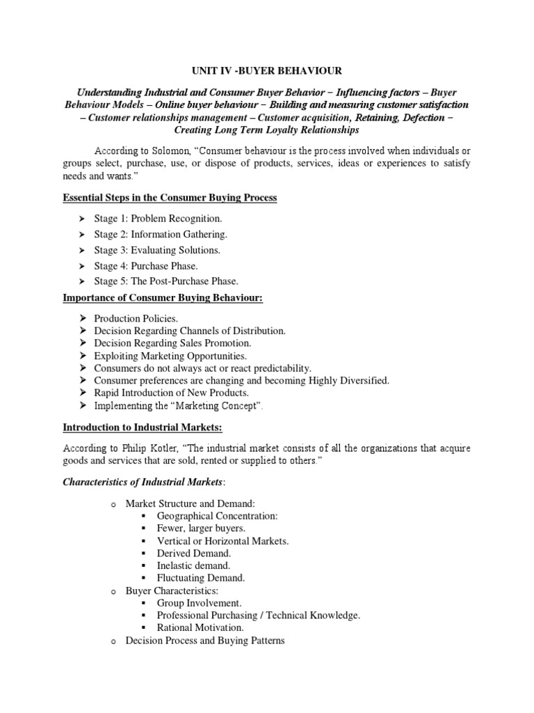 Unit 4 | PDF | Consumer Behaviour | Id