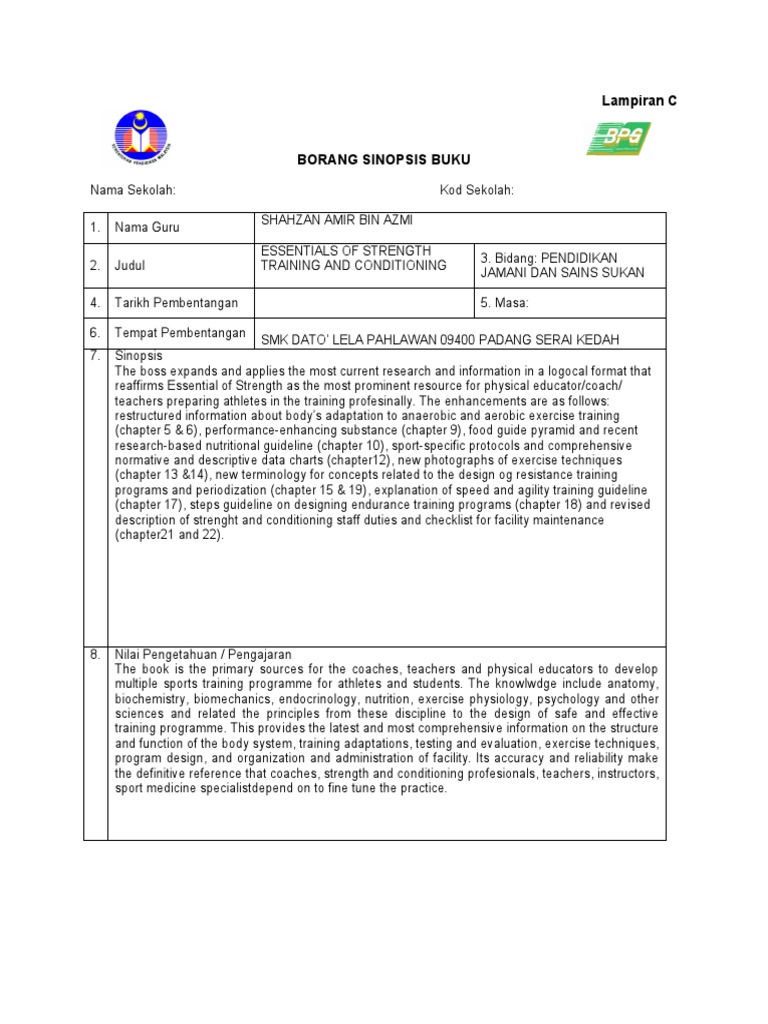 Sinopsis - Essential of Strength Training and Conditioning | PDF