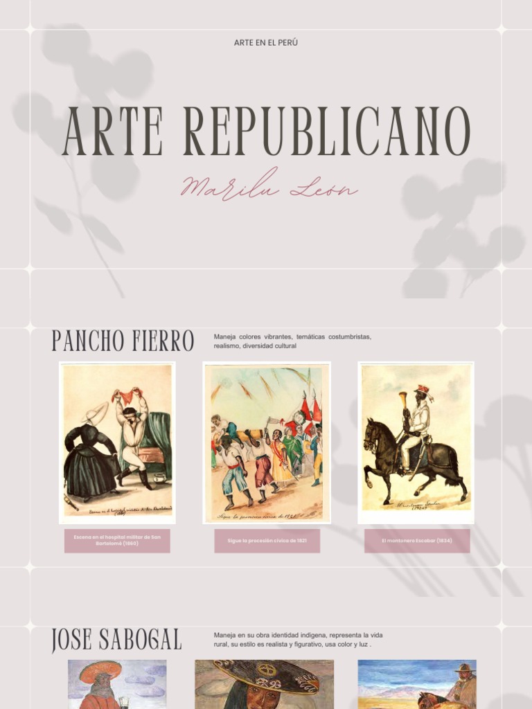 Arte Republicano en Perú: Figuras Clave | PDF