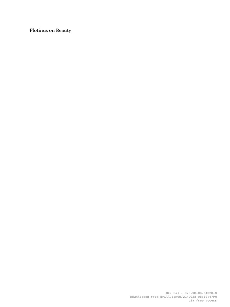 Plotinus On Beauty | PDF | Nous | Plato