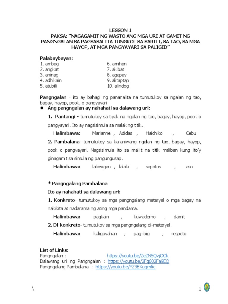 Workbook Filipino 4 (1) | PDF