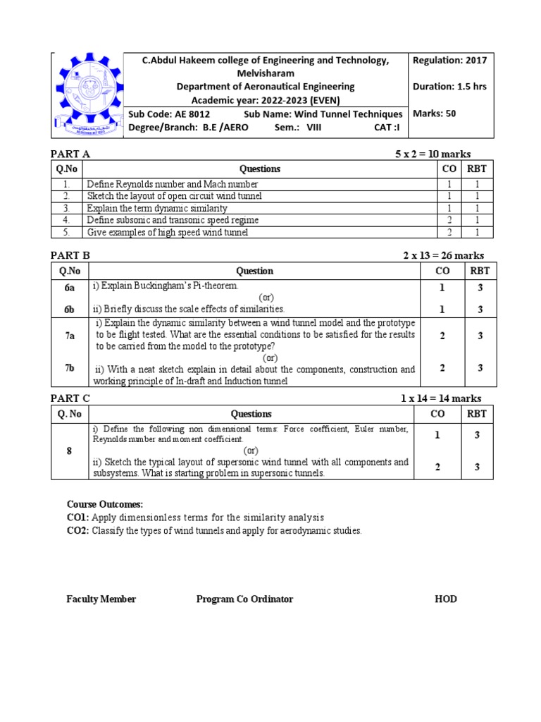 WTT - Cat - 1-QP | PDF | Aerodynamics | Wind Tunnel