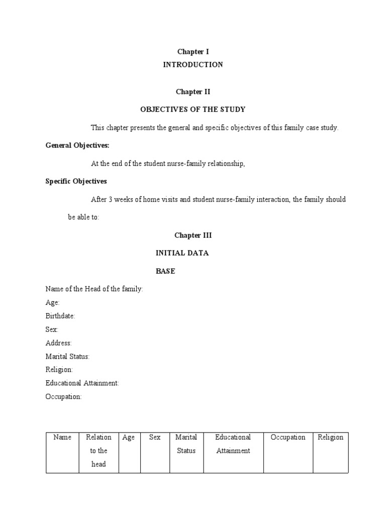 Family Case Study Questions | PDF