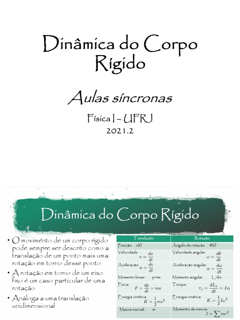 Dinamica Do Corpo Rigido GABARITO | PDF | Torque | Momento Angular