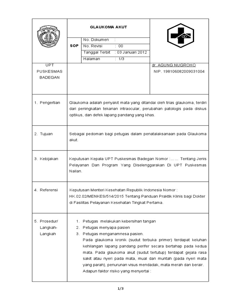 N SOP GLAUKOMA AKUT | PDF