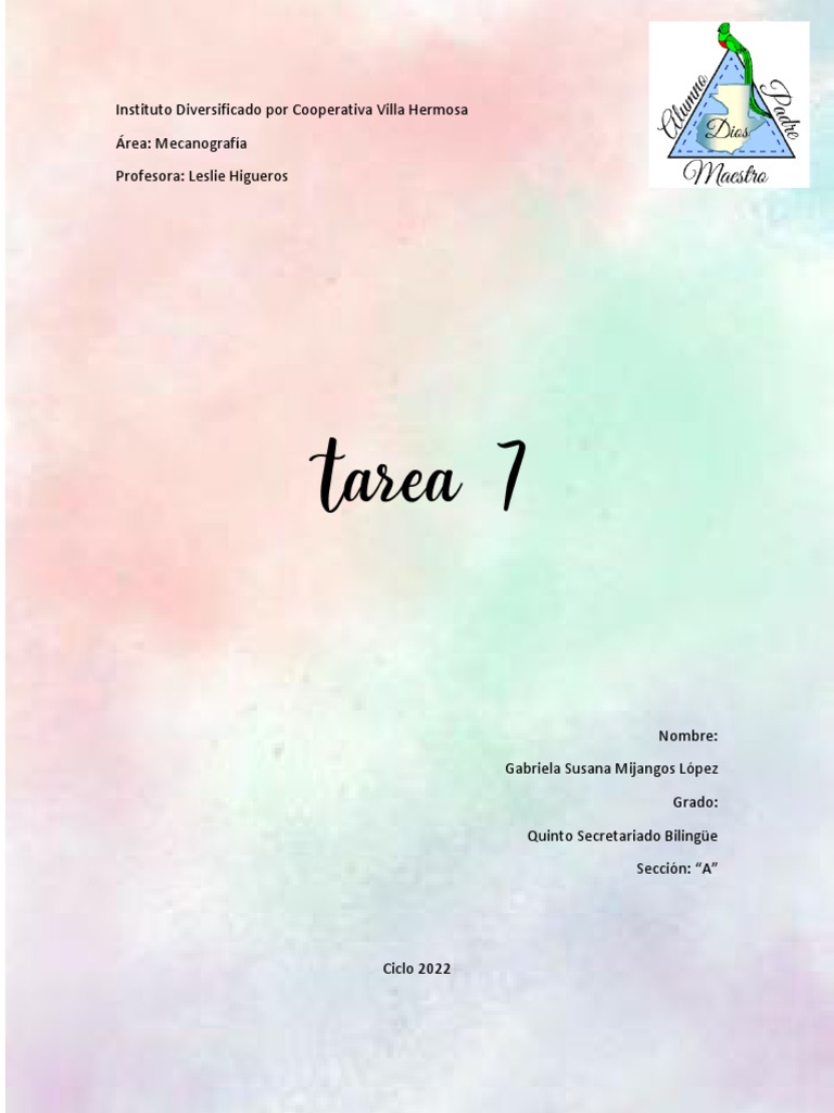 Mecanografía-Tarea 7 | PDF | Guatemala