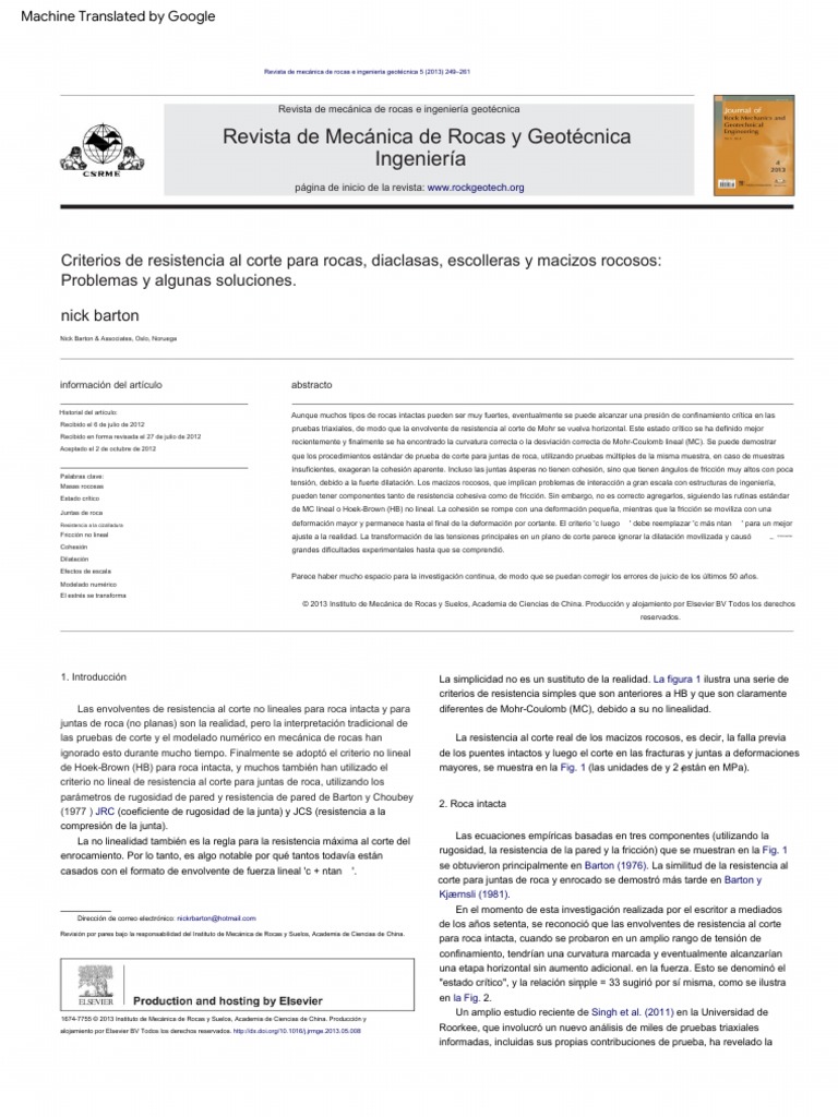 2013 Shear Strength Criteria For Rock, Rock Joints, Rockfill and Rock ... 2013 Shear Strength Criteria For Rock, Rock Joints, Rockfill and Rock ...