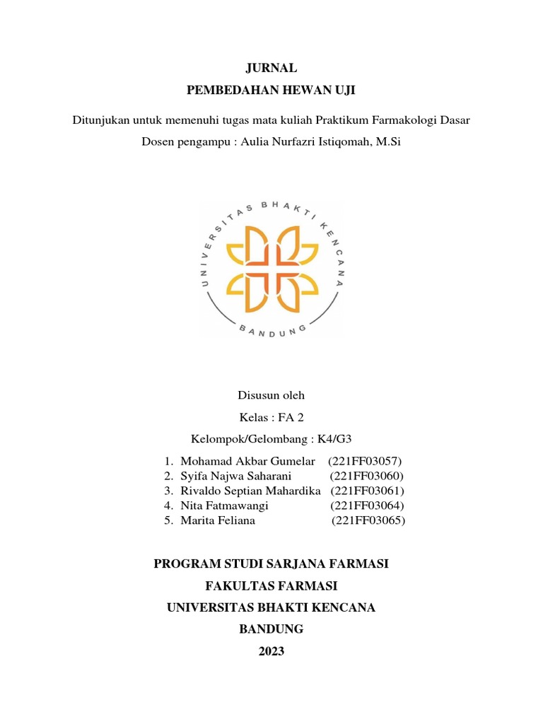 Modul 7 Pembedahan Hewan Uji (K4 - G3) | PDF
