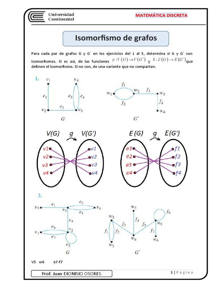 Isomorfismo - Ejercicios | Descargar gratis PDF | Vértice (teoría de grafos) | Teoría de grafos