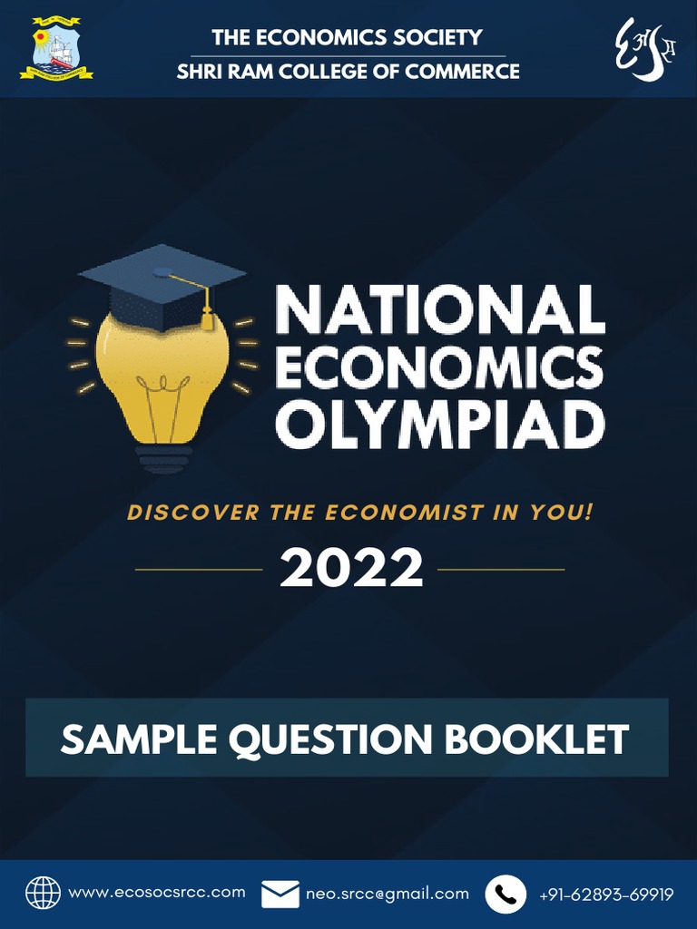 632dea5fbb6c8 Sample Question Booklet NEO 2022 | PDF | Demand | Supply (Economics)