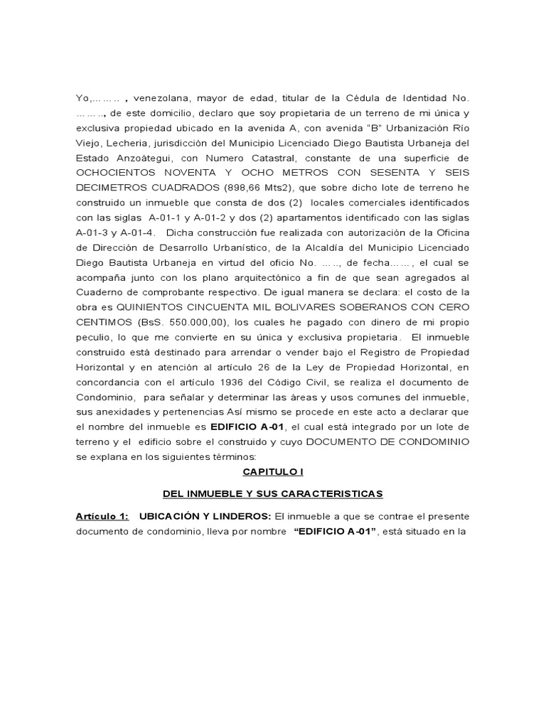 Documento Condominio 2 Modelo | PDF