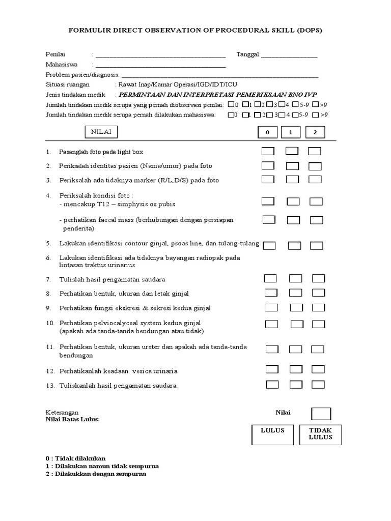 Dops Permintaan Dan Interpretasi Pemeriksaan Bno Ivp | PDF