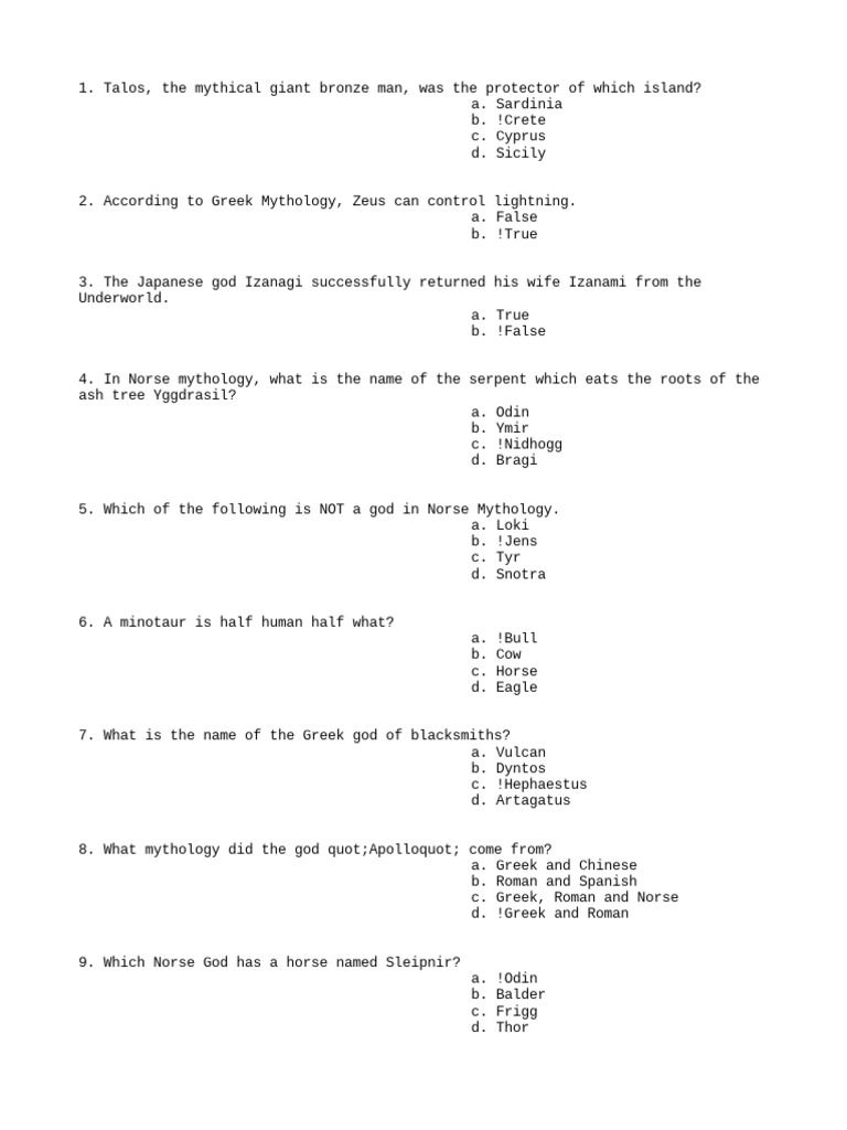 SOC258 Answer Key 7 | PDF | Greek Mythology | Hera