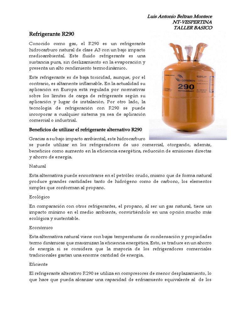 Refrigerante R290 | PDF | Bomba de calor | Uso eficiente de energía