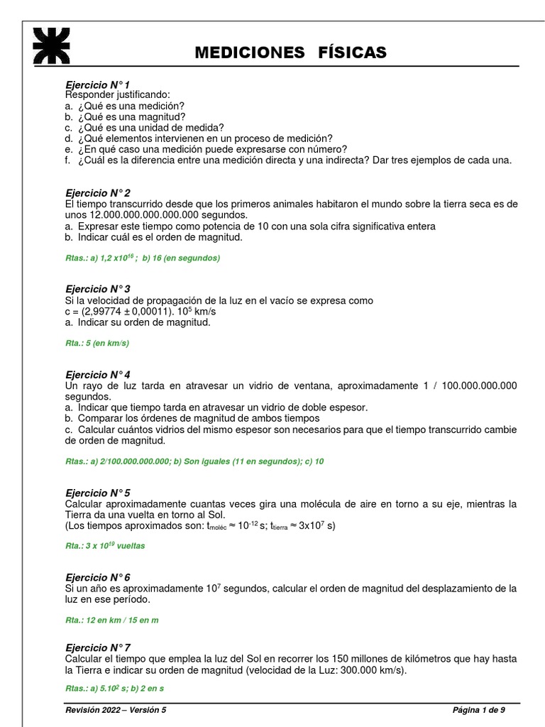 1 Guia-01 Mediciones 2022 v5 | PDF | Medición | Longitud