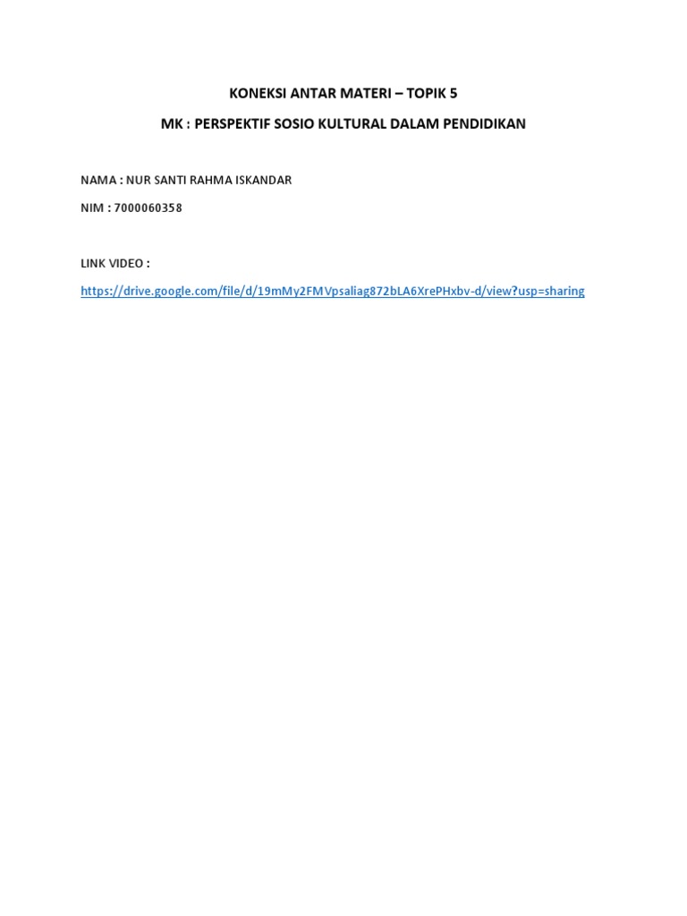 Topik 5 Koneksi Antar Materi (1) | PDF