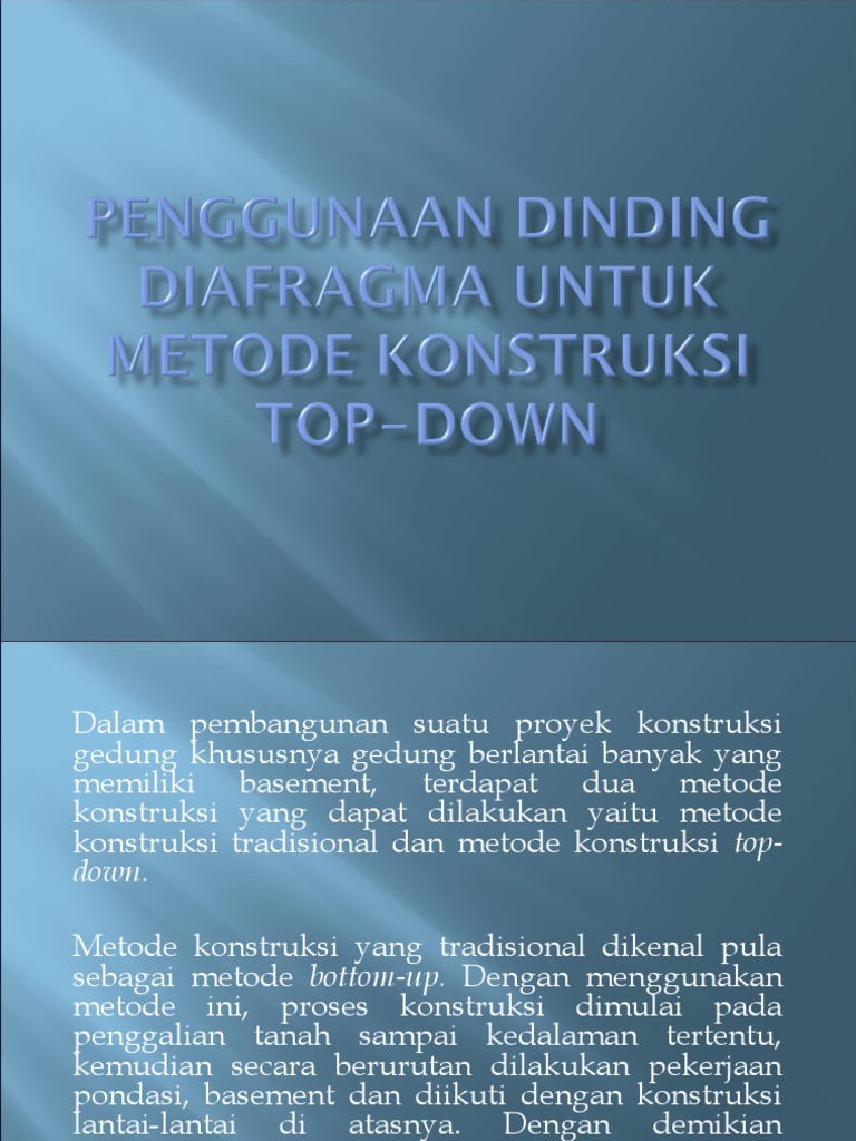 Pert 4 - MPK - Metode Konstruksi Top-Down | PDF