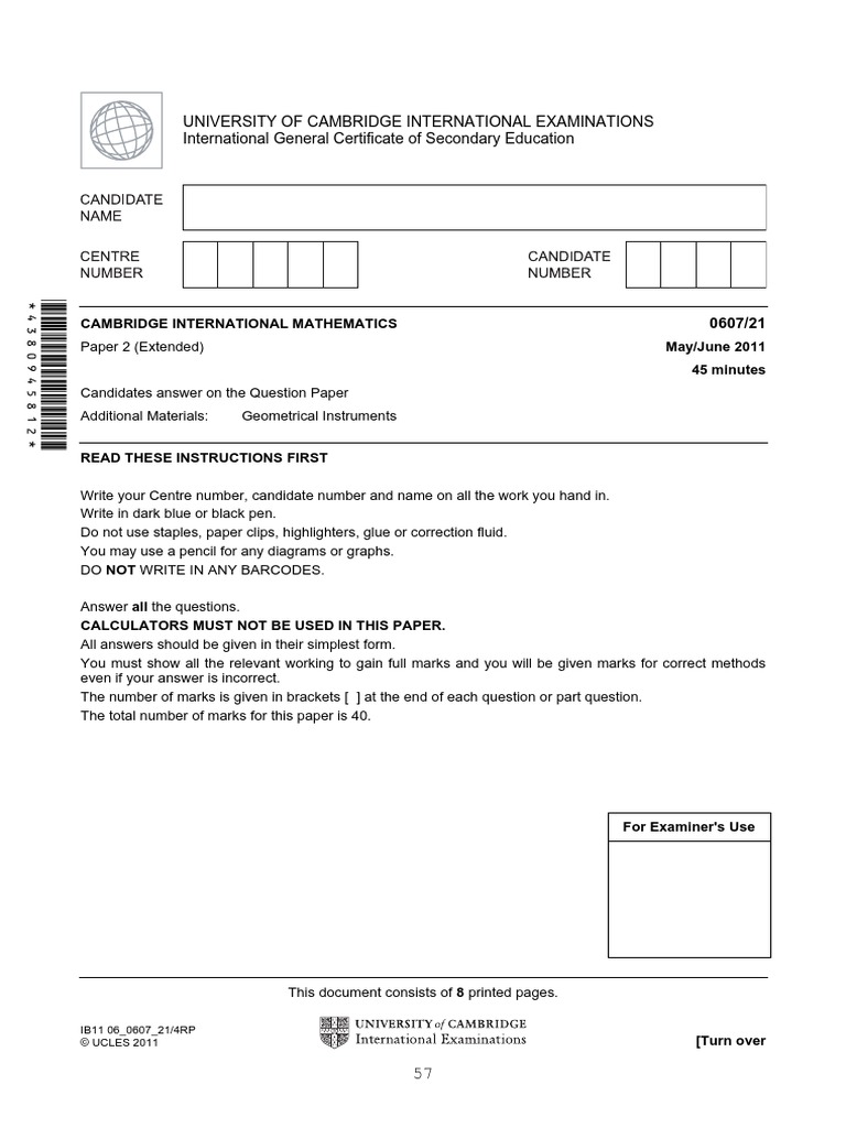 Paper 2s IGCSE International Math | PDF