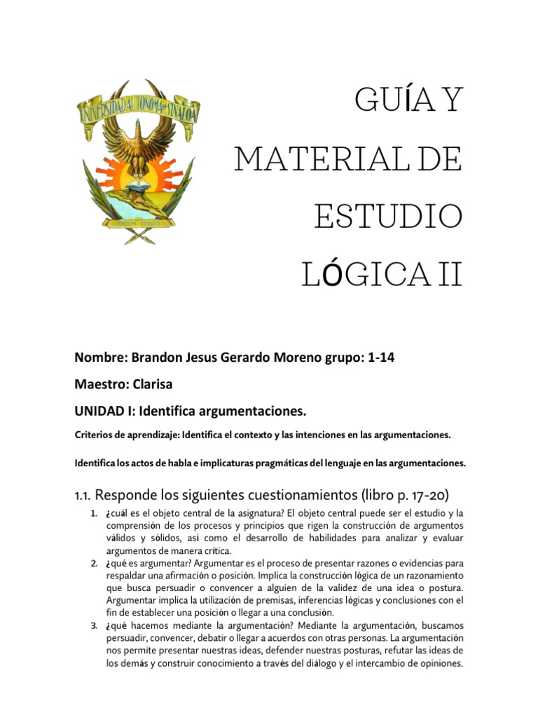 GUIA Y MATERIAL DE ESTUDIO LOGICA II | PDF | Razonamiento deductivo | Falacia