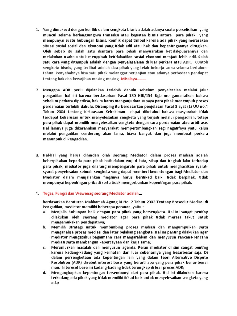 Jawaban Contoh Uts Adr | PDF