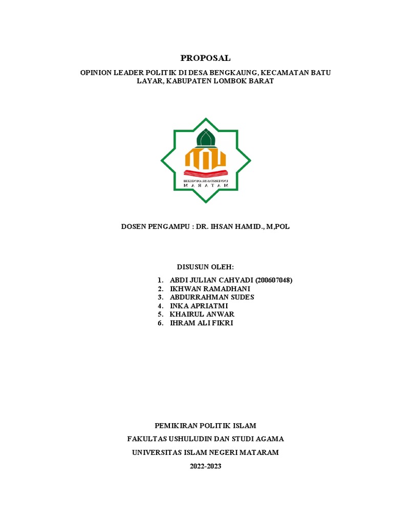 Proposal Kelompok 6 Pak Ihsan | PDF