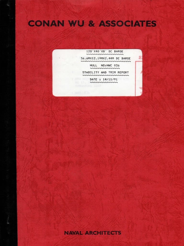 Conan Wu & Associates (Stability & Trim Report) | PDF