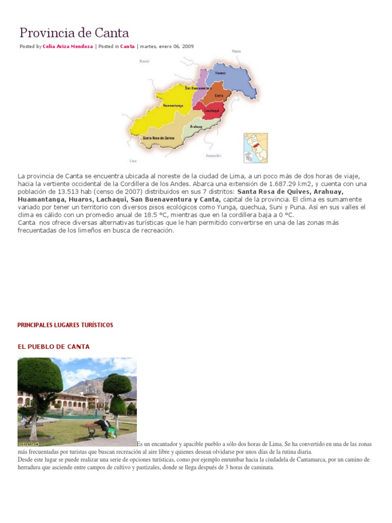 Provincia de Canta | Lima | Naturaleza