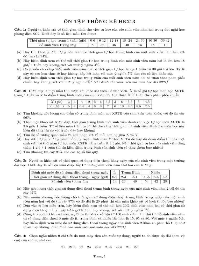 Ôn-tập-thống-kê-HK213-lần-cuối | PDF