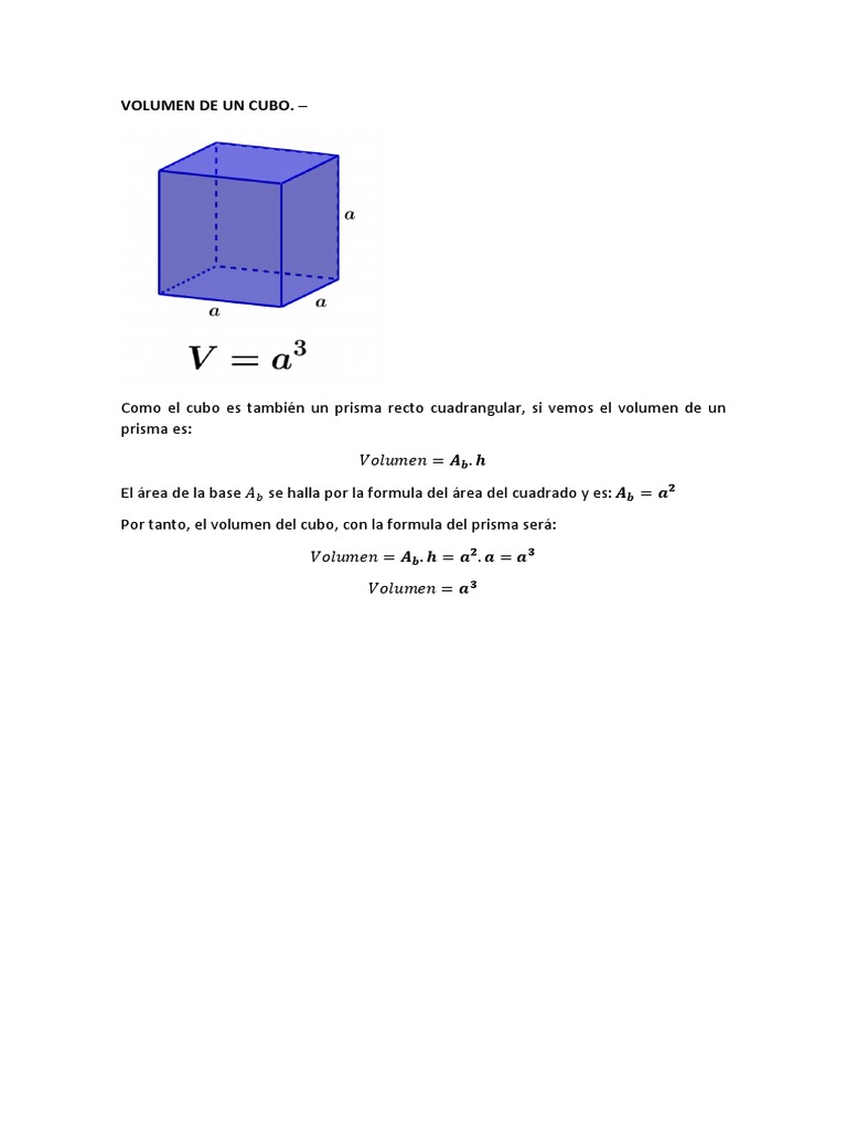 Volumen de Un Cubo | PDF