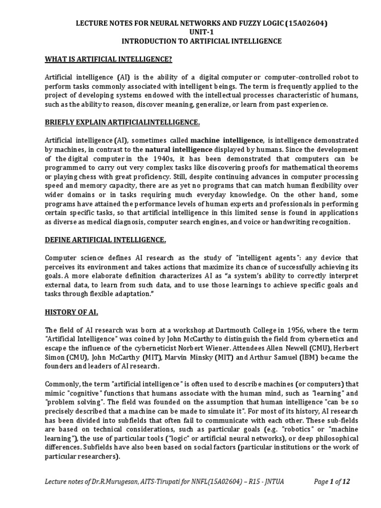 Neural Networks and Fuzzy Logic 19APC0216 Min | PDF | Neuron | Axon