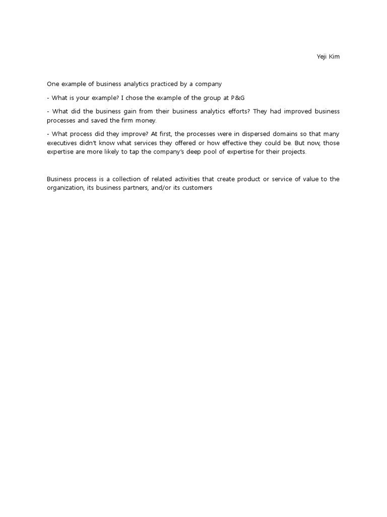 Examples of Business Analytics | PDF