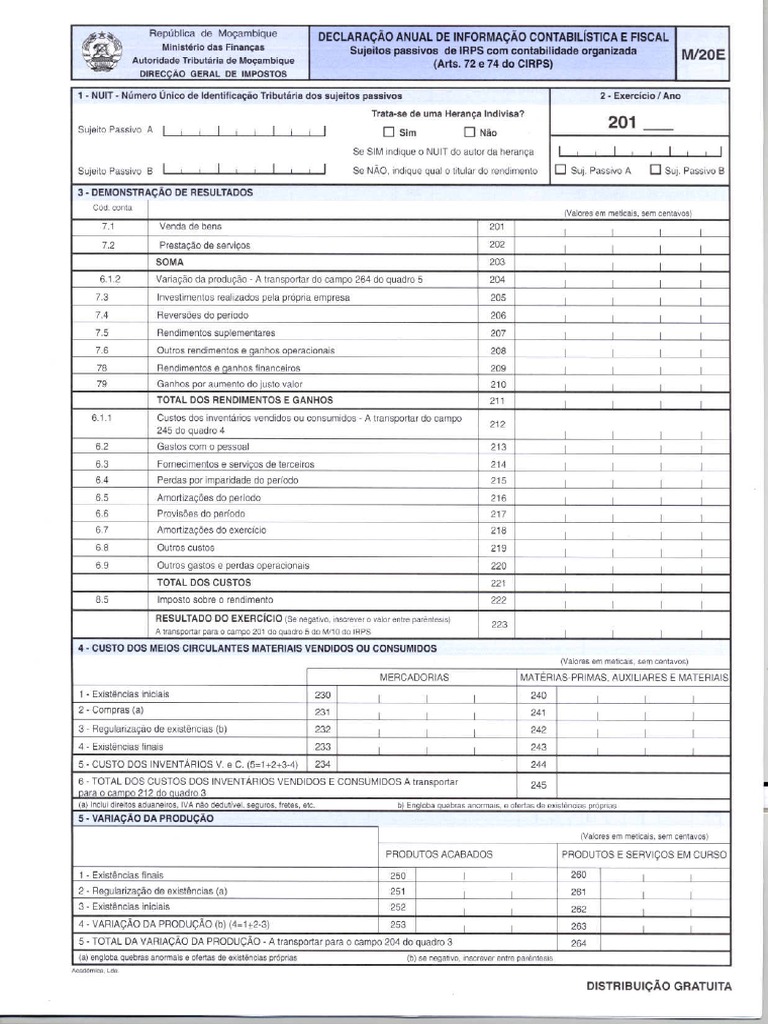 Modelo 20E - Declaracao Anual de Informacao Contabilistica e Fiscal | PDF