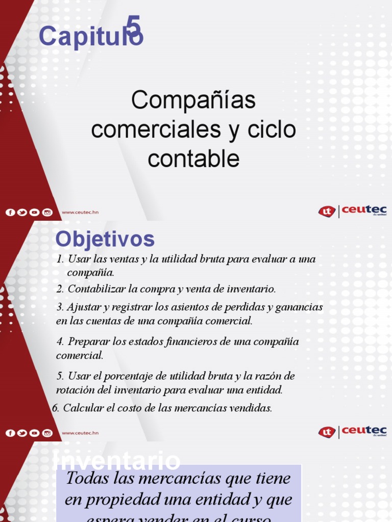 Presentacion Capitulo 5 Compañias Comerciales | PDF | Inventario | Contabilidad
