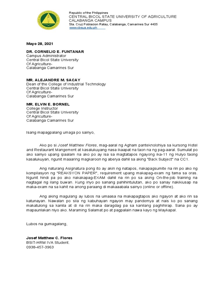 Liham konsiderasyon | PDF