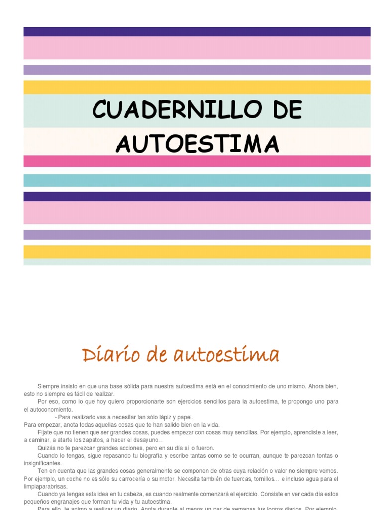Cuadernillo de Autoestima | Descargar gratis PDF | Autoestima Cuadernillo de Autoestima | Descargar gratis PDF | Autoestima
